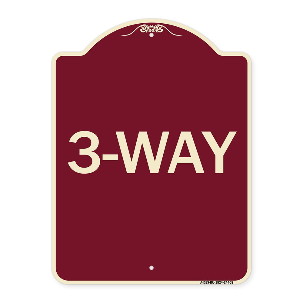 SignMission Designer Series Sign - 3-Way | Burgundy 18" x 24" Heavy ...
