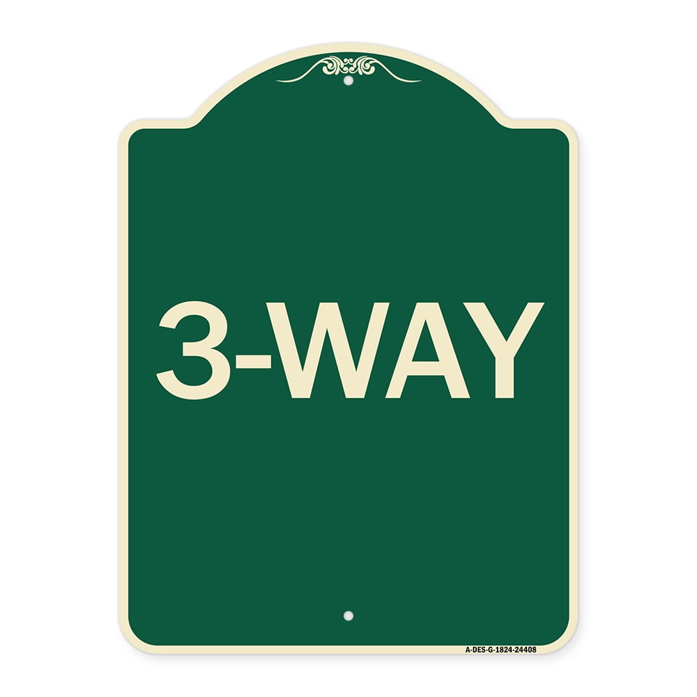 SignMission Designer Series Sign - 3-Way | Green & Tan 18" x 24" Heavy ...
