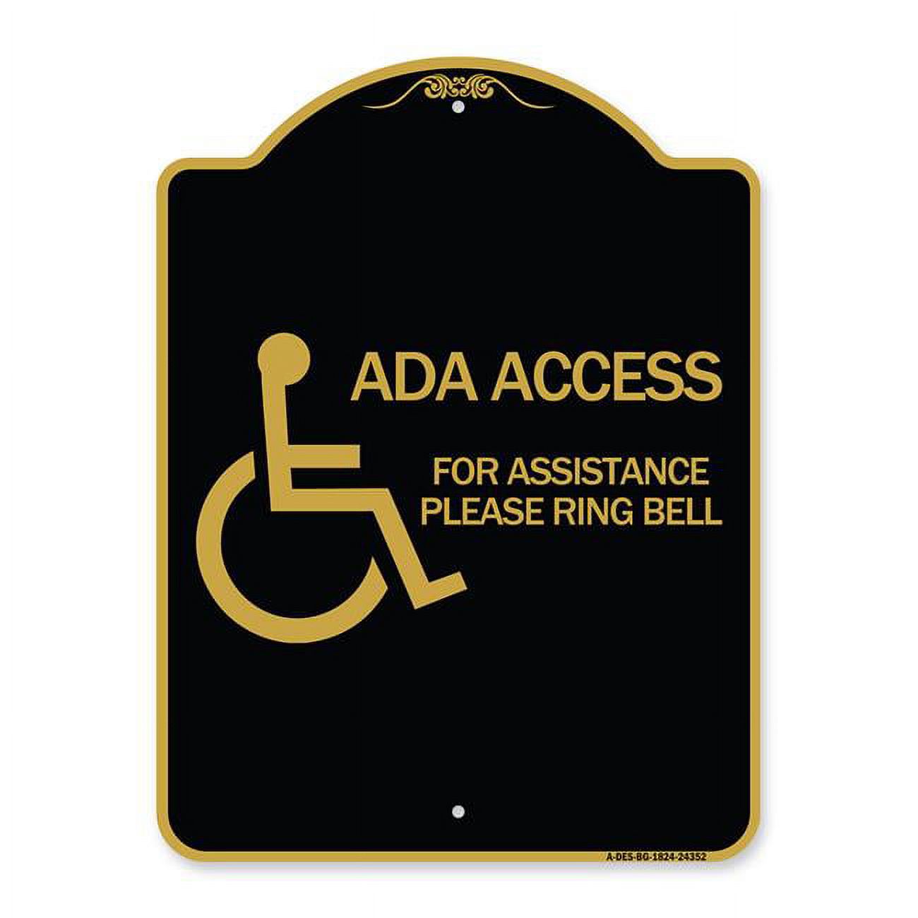 SignMission Designer Series Sign - ADA Access for Assistance Ring Bell ...