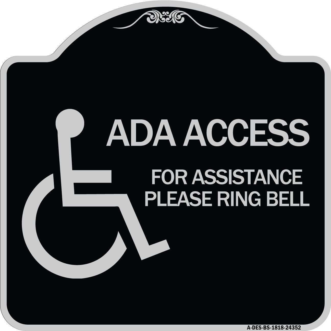 SignMission Designer Series Sign - ADA Access for Assistance Ring Bell ...