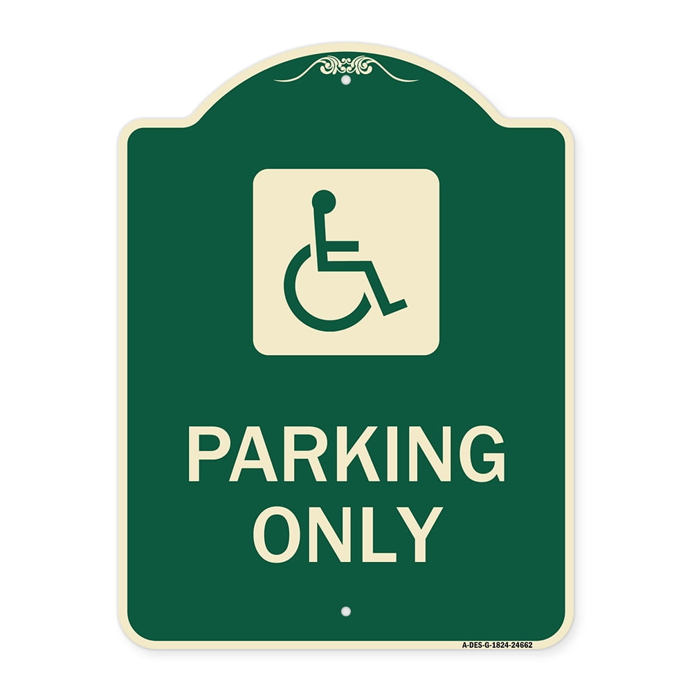 SignMission Designer Series Sign - (ADA Compliant) Parking Only ...