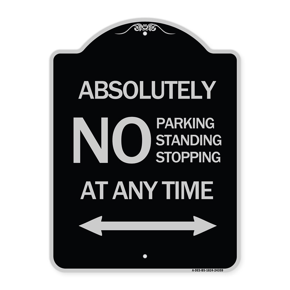 SignMission Designer Series Sign - Absolutely No Parking Standing or ...