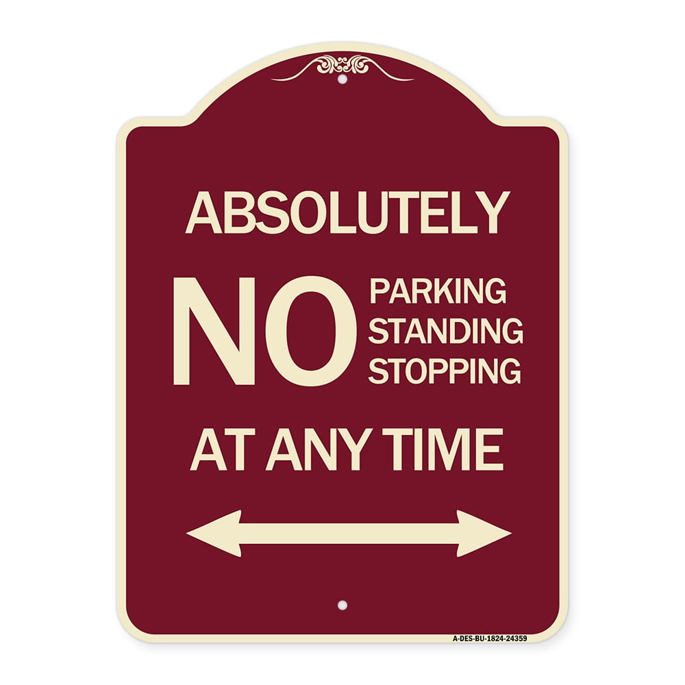 SignMission Designer Series Sign - Absolutely No Parking Standing or ...
