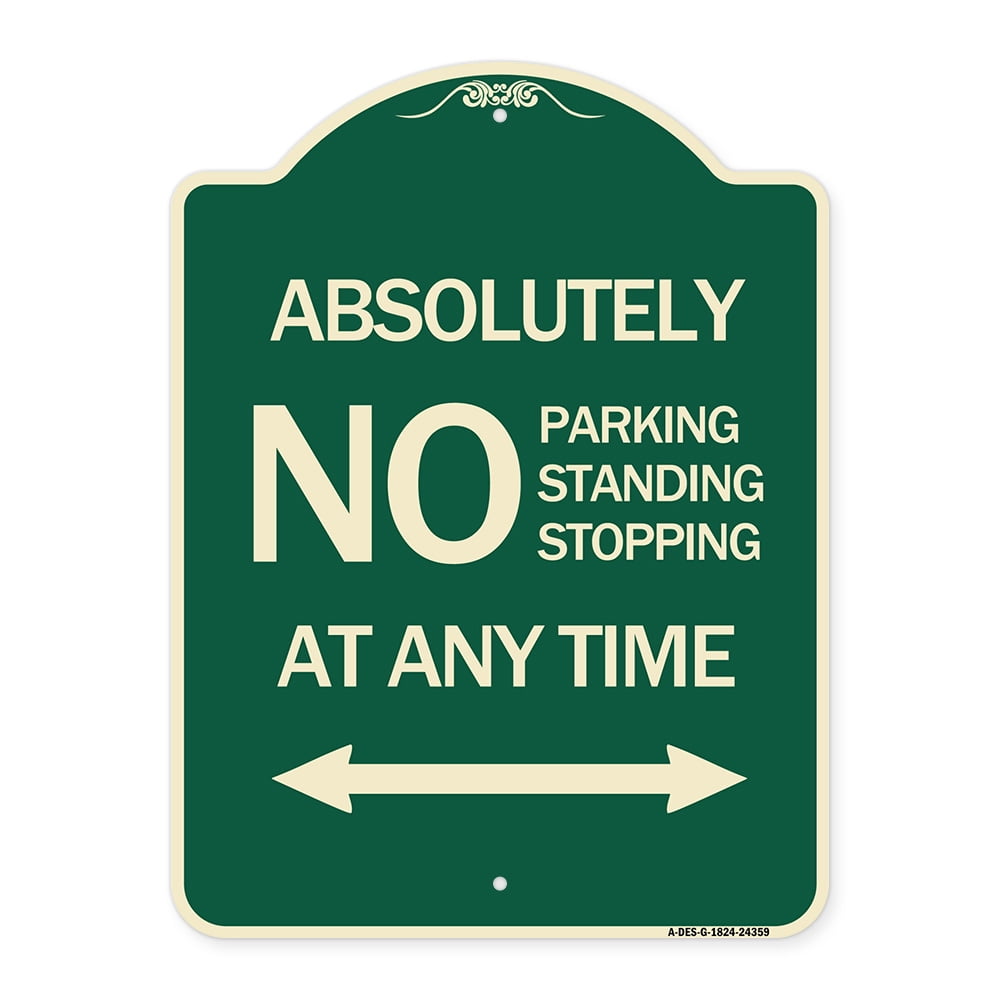 SignMission Designer Series Sign - Absolutely No Parking Standing or ...