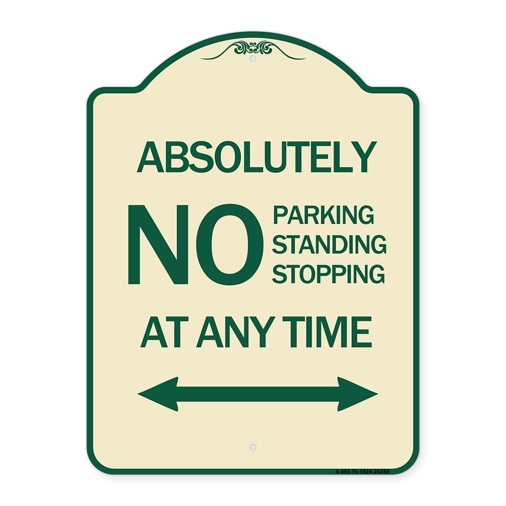 SignMission Designer Series Sign - Absolutely No Parking Standing or ...