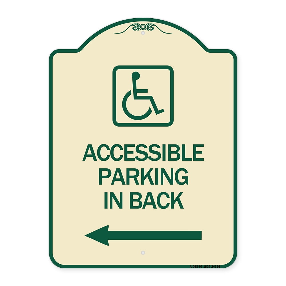 SignMission Designer Series Sign - Accessible Parking on Left Arrow ...