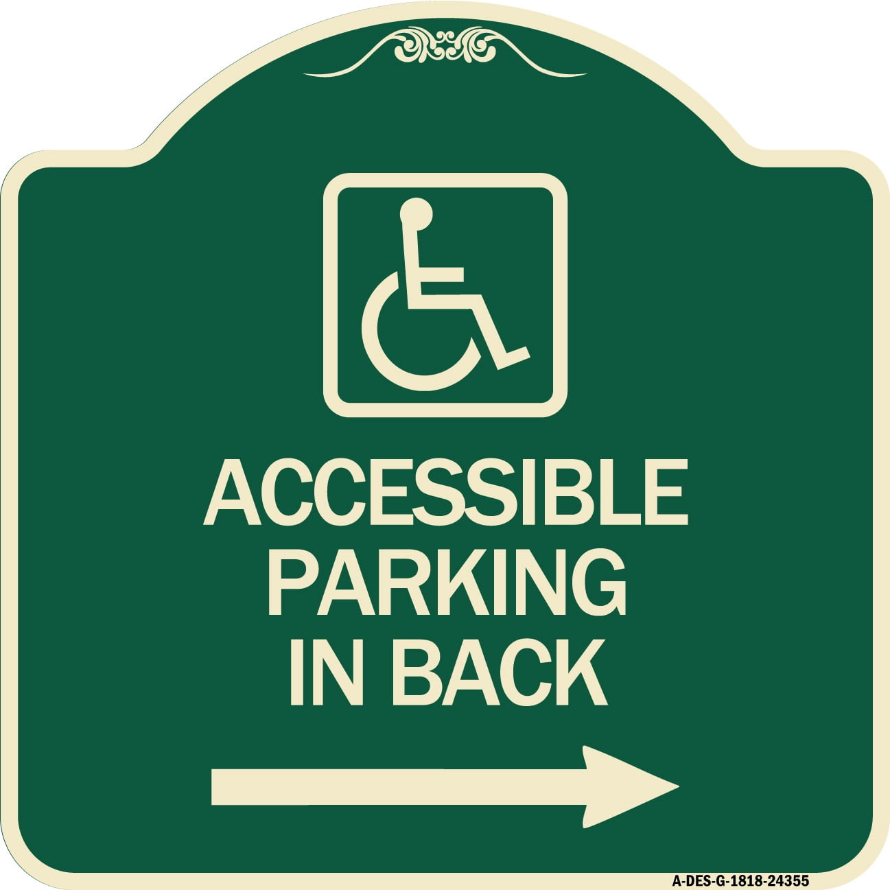 SignMission Designer Series Sign - Accessible Parking on Right Arrow ...