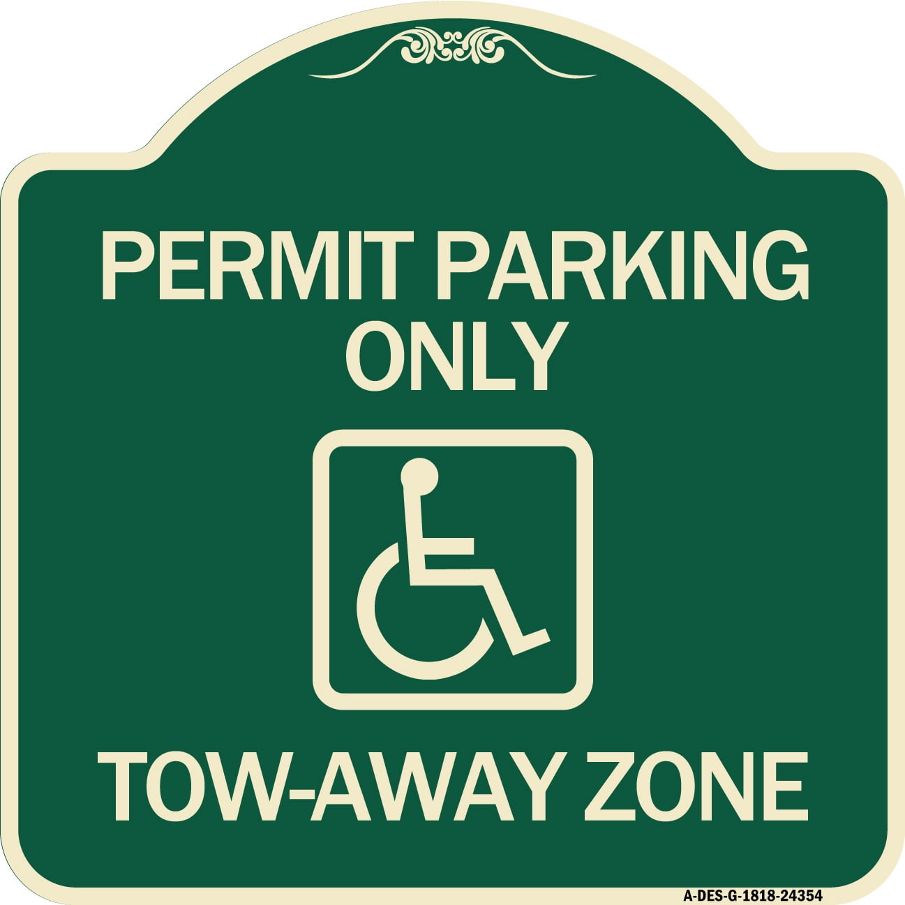 SignMission Designer Series Sign - Accessible Permit Parking Only Tow ...