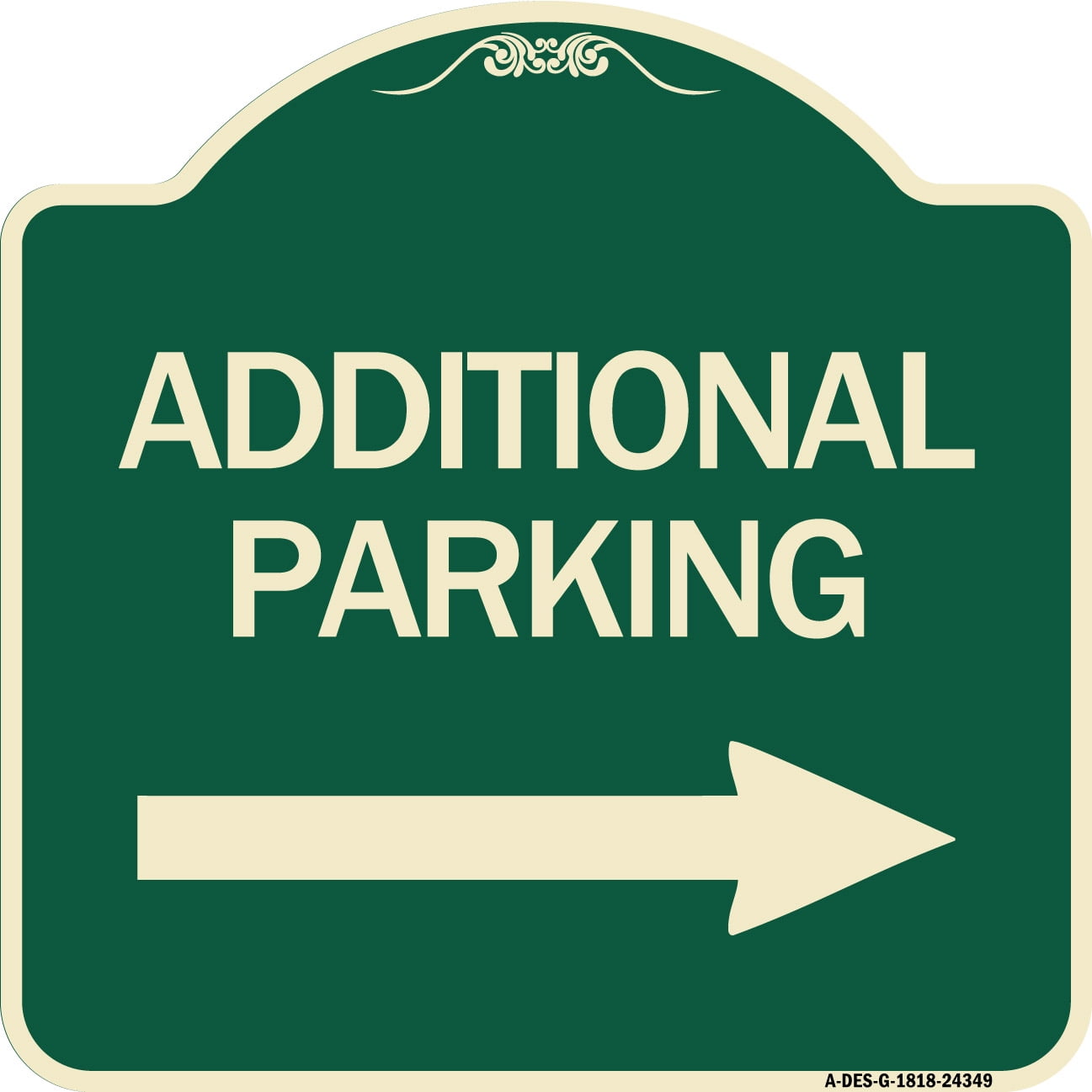 SignMission Designer Series Sign - Additional Parking Sign (Right Arrow ...