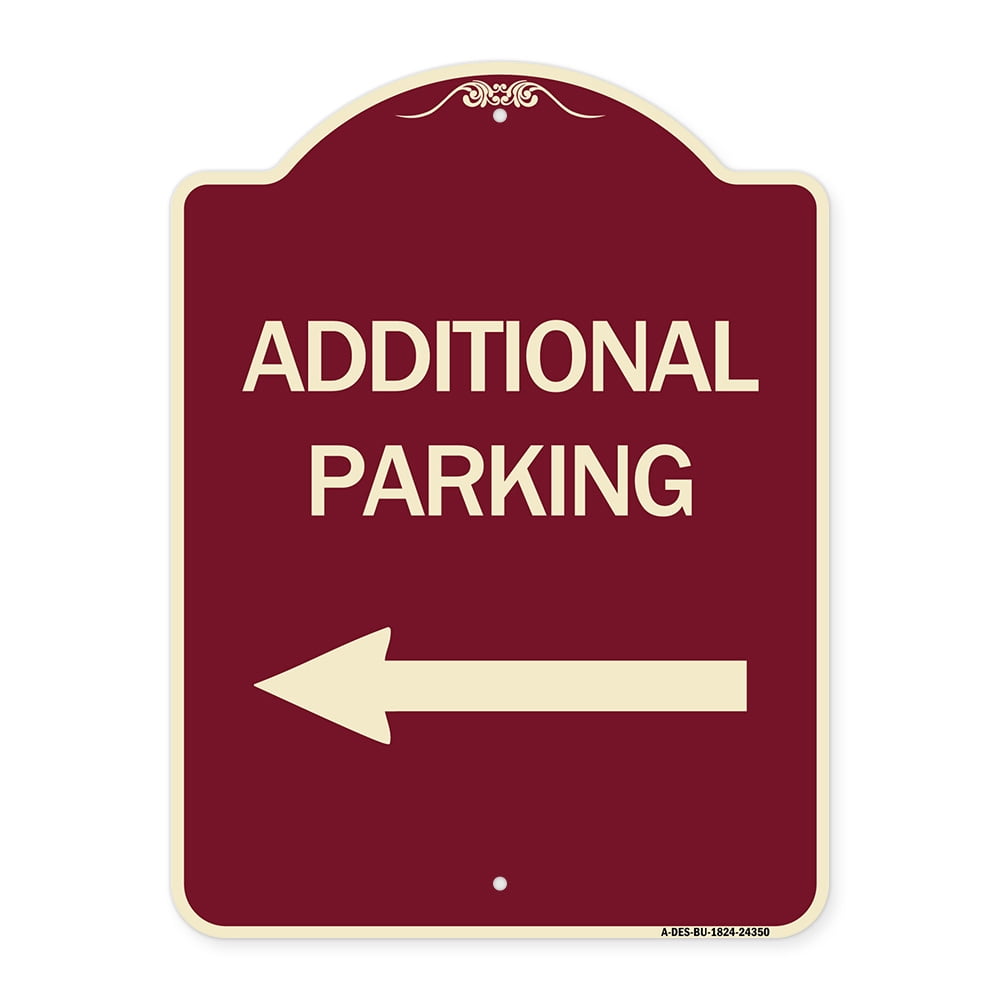 SignMission Designer Series Sign - Additional Parking Sign (Left Arrow ...