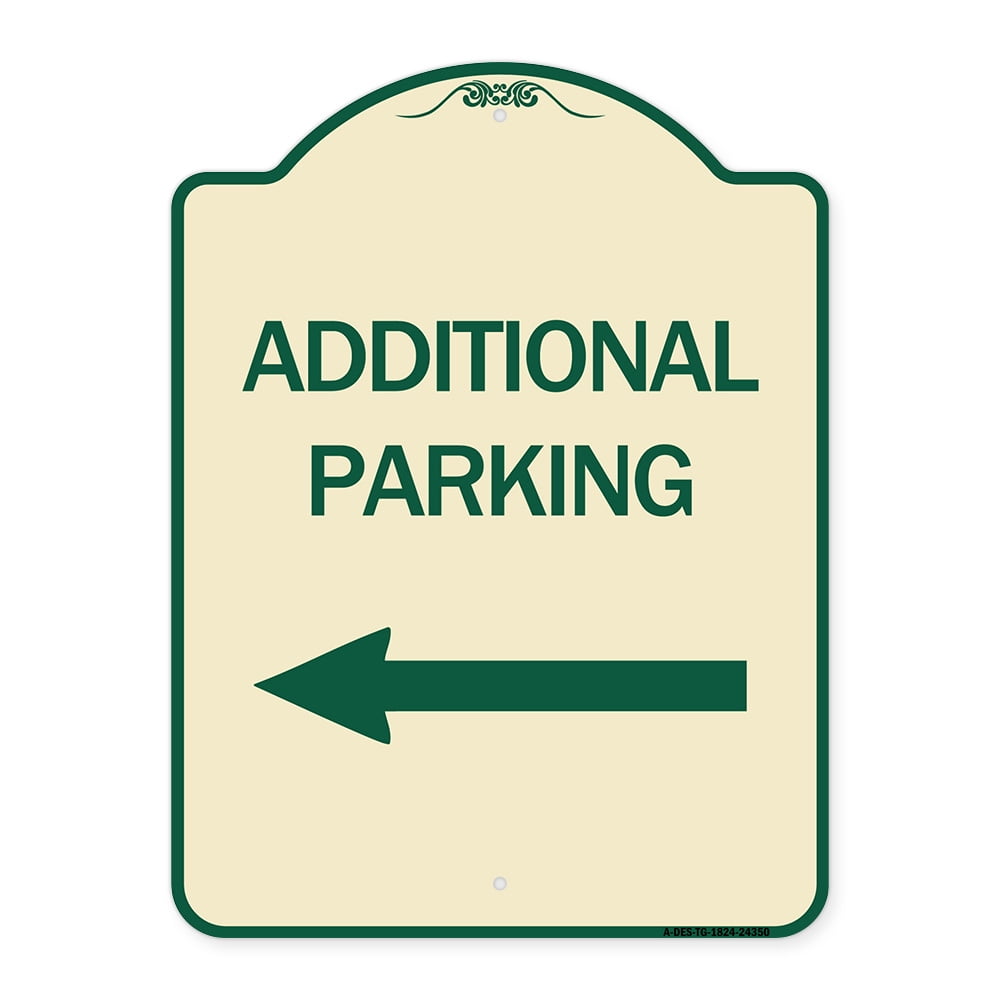 SignMission Designer Series Sign - Additional Parking Sign (Left Arrow ...