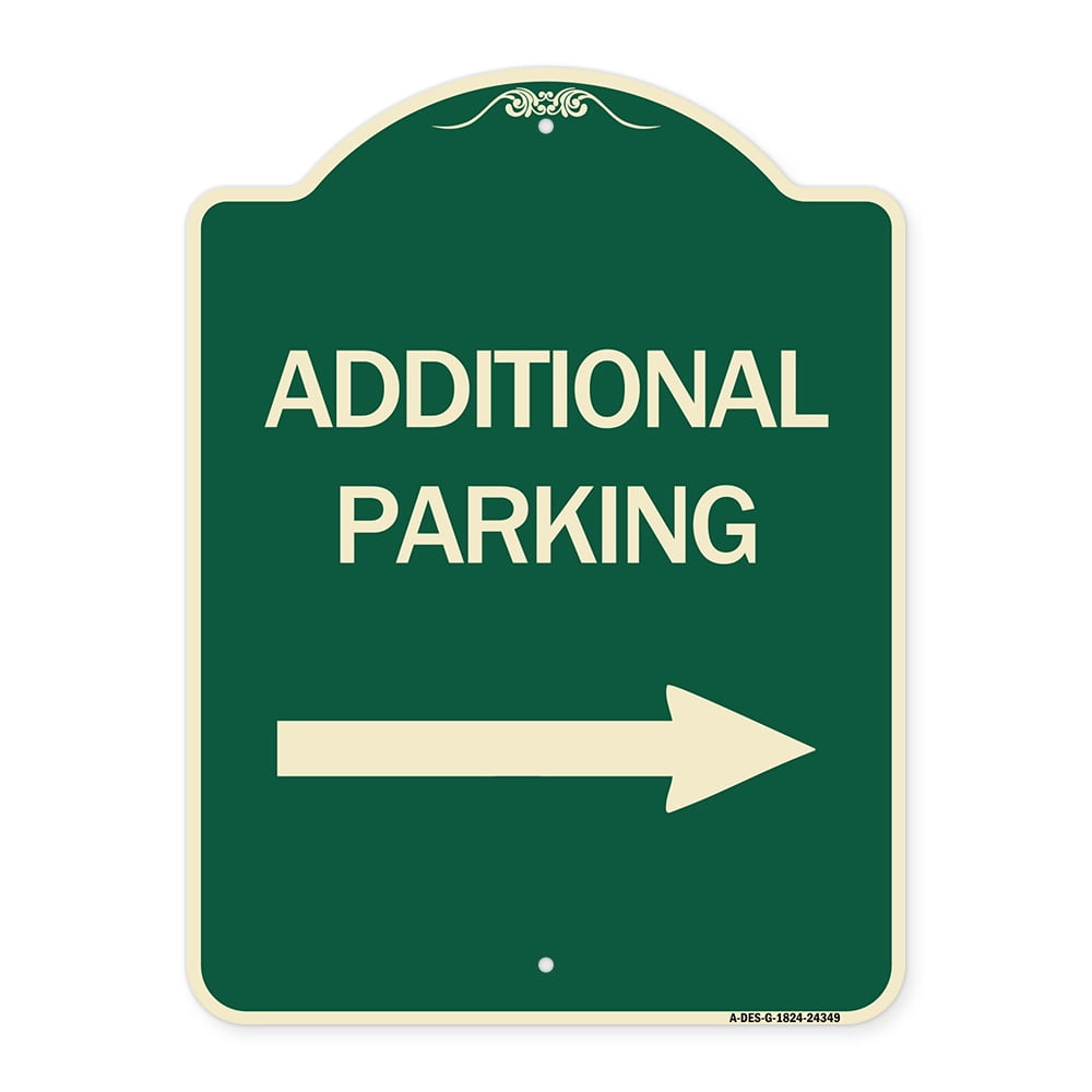 SignMission Designer Series Sign - Additional Parking Sign (Right Arrow ...