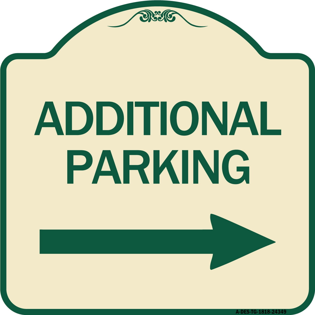 SignMission Designer Series Sign - Additional Parking Sign (Right Arrow ...