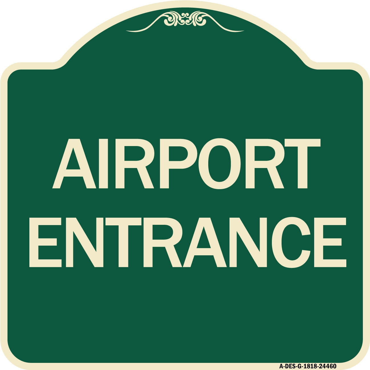 SignMission Designer Series Sign - Airport Entrance | Green & Tan 18" X ...