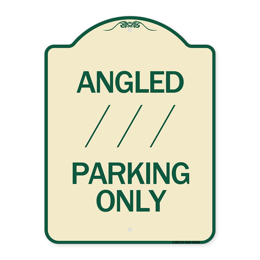 SignMission Designer Series Sign - Angle Parking Only (With ...