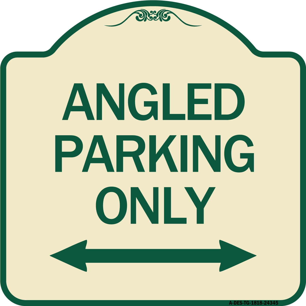 SignMission Designer Series Sign - Angle Parking Only (With ...