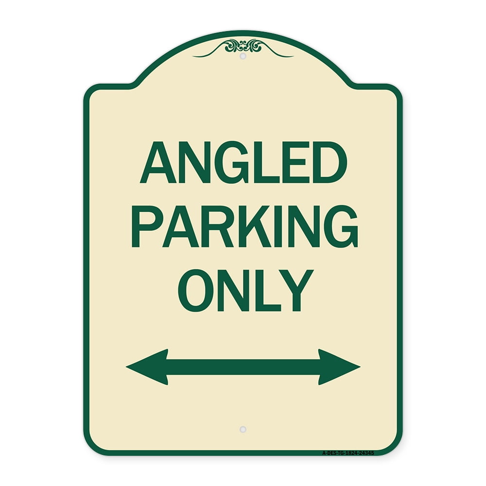 SignMission Designer Series Sign - Angle Parking Only (With ...