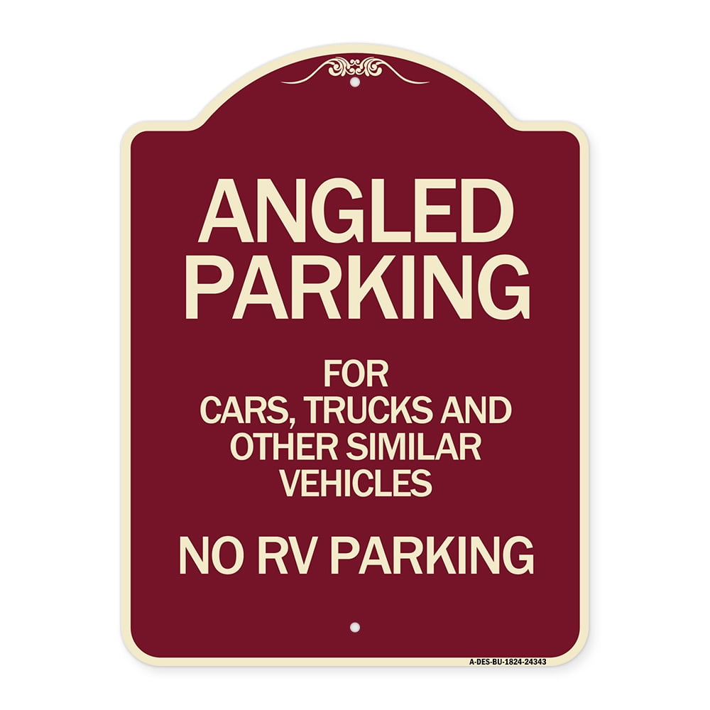 SignMission Designer Series Sign - Angled Parking for Cars Trucks and ...