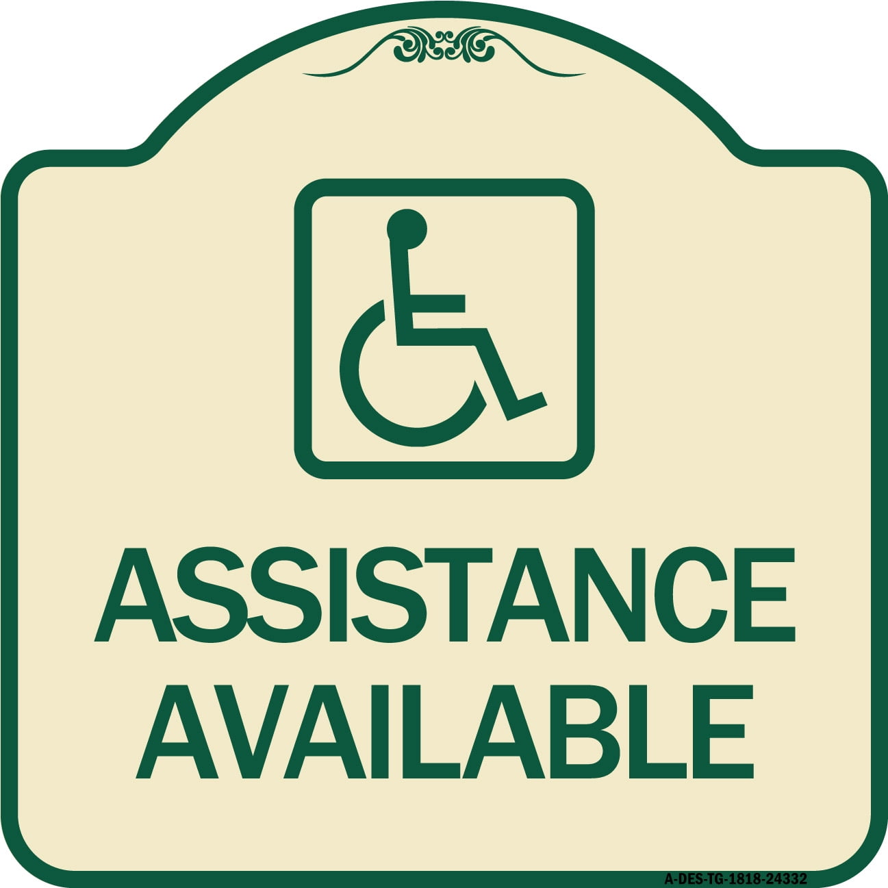 SignMission Designer Series Sign - Assistance Available with Handicap ...