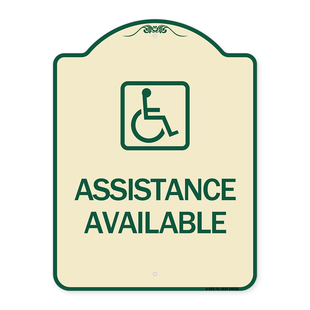 SignMission Designer Series Sign - Assistance Available with Handicap ...