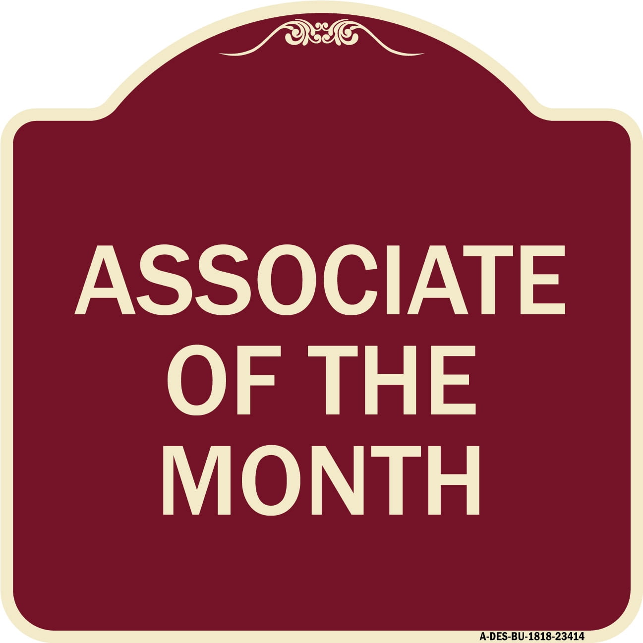 SignMission Designer Series Sign - Associate of the Month | Burgundy 18 ...
