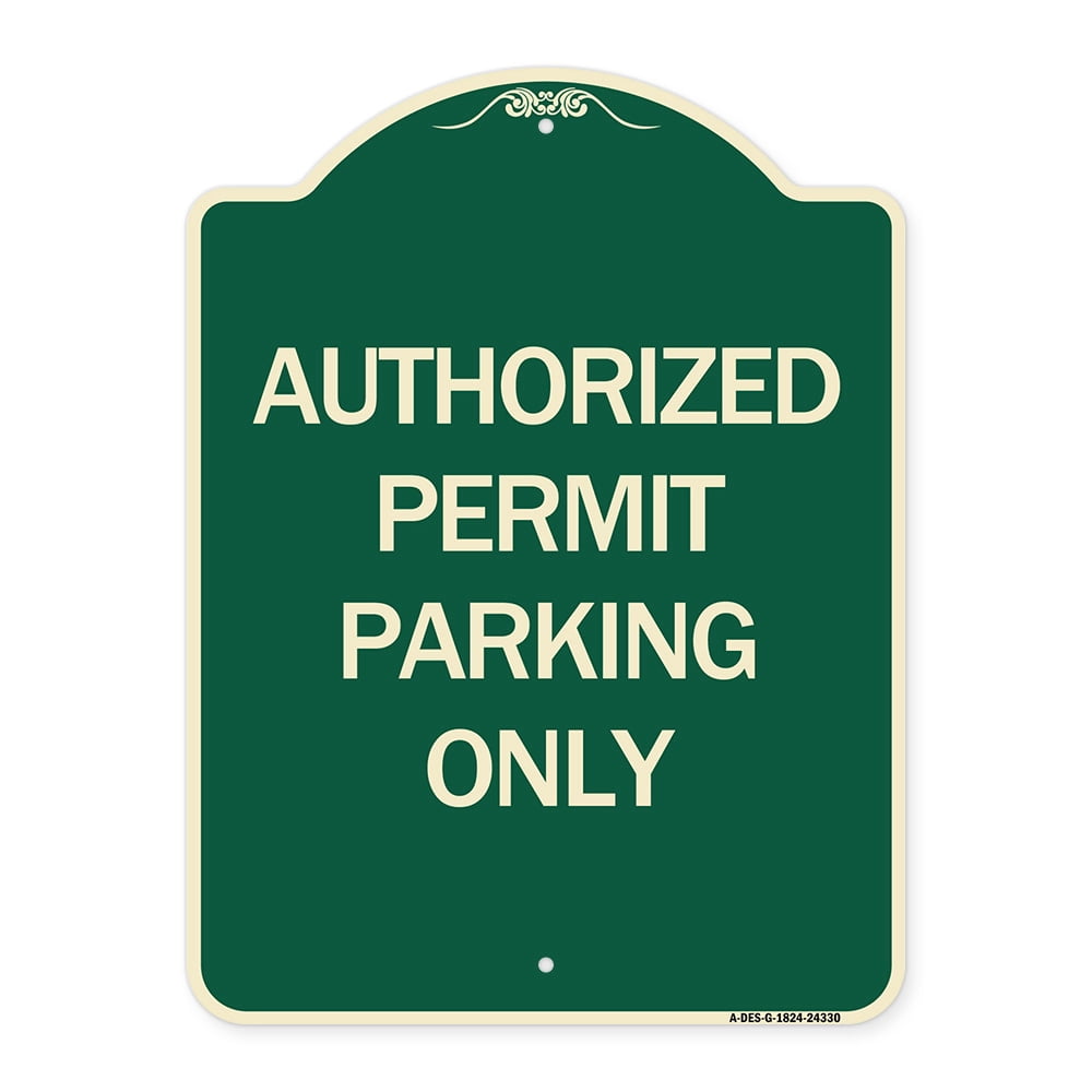 SignMission Designer Series Sign - Authorized Permit Parking Only ...