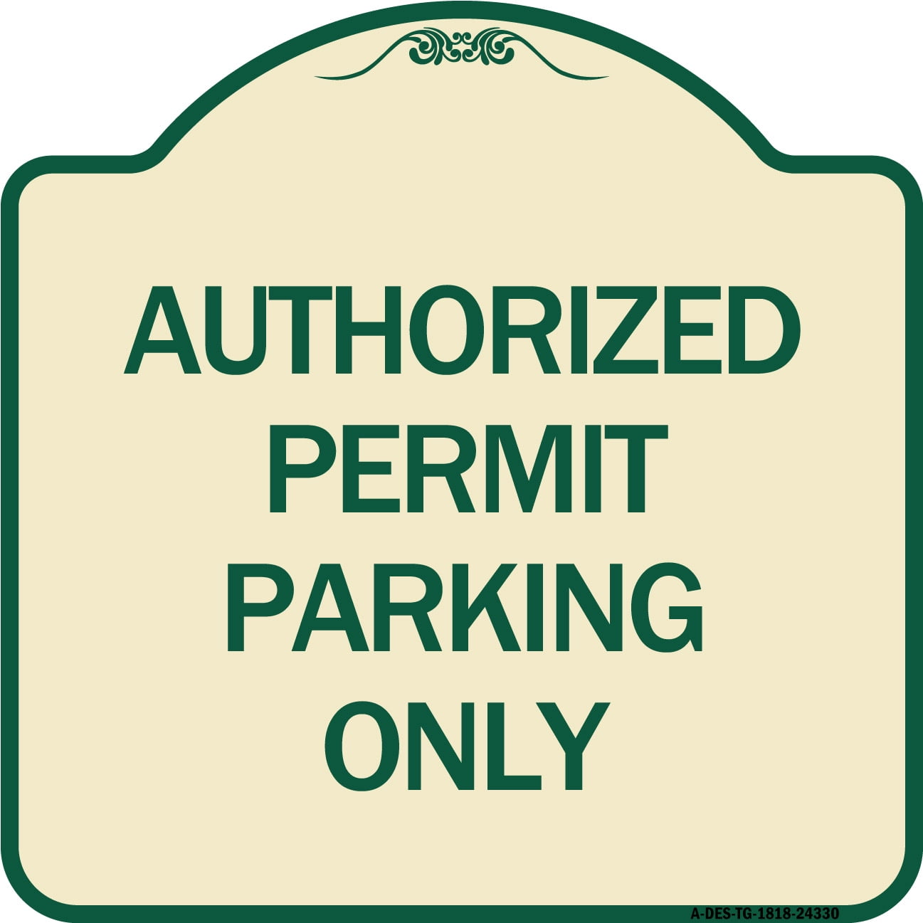 SignMission Designer Series Sign - Authorized Permit Parking Only | Tan ...