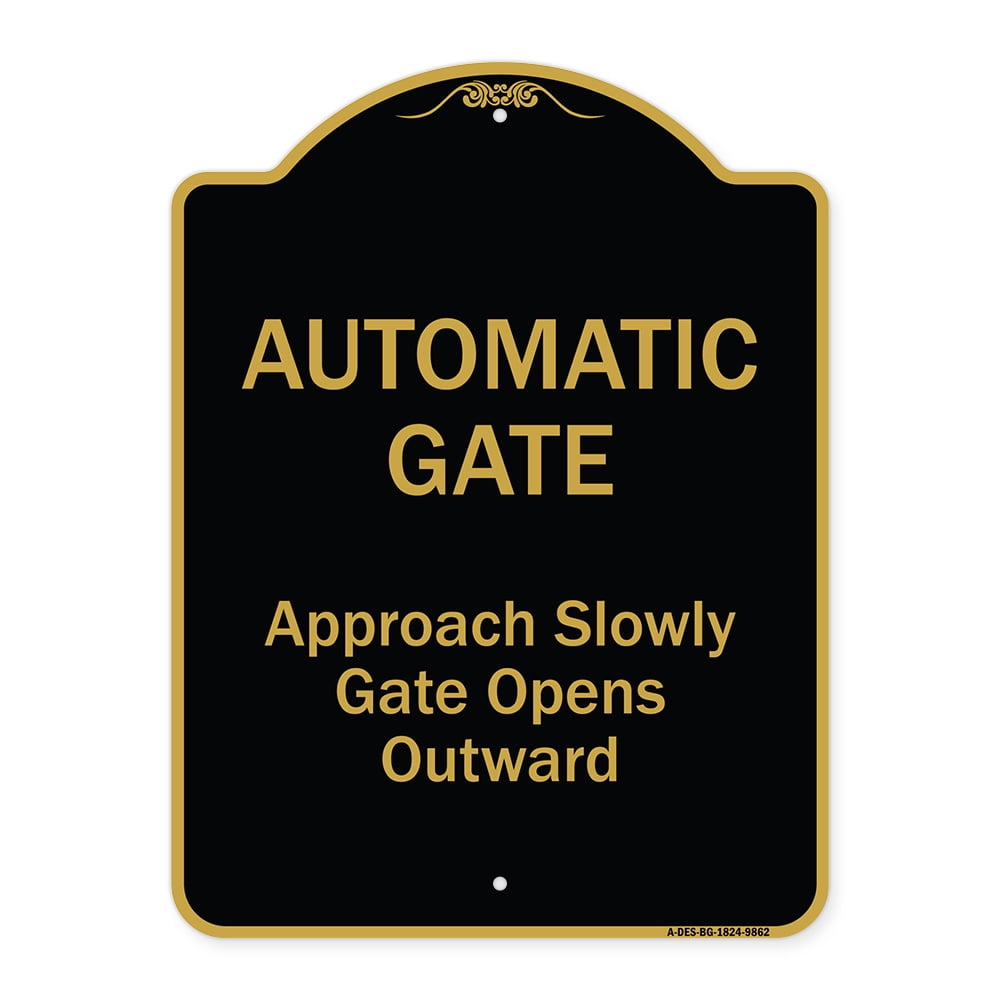 SignMission Designer Series Sign - Automatic Gate Approach Slowly Gate ...