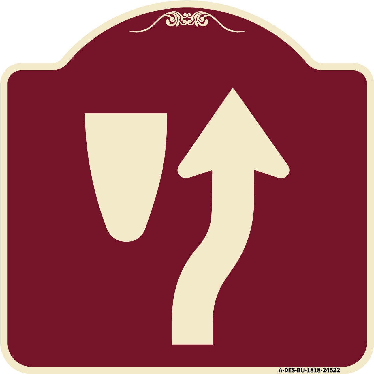 SignMission Designer Series Sign - Beware of Curb Graphic | Burgundy 18 ...