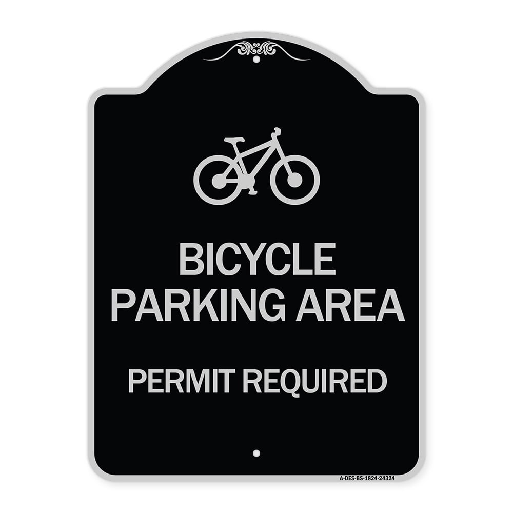 SignMission Designer Series Sign - Bicycle Parking Area - Permit ...
