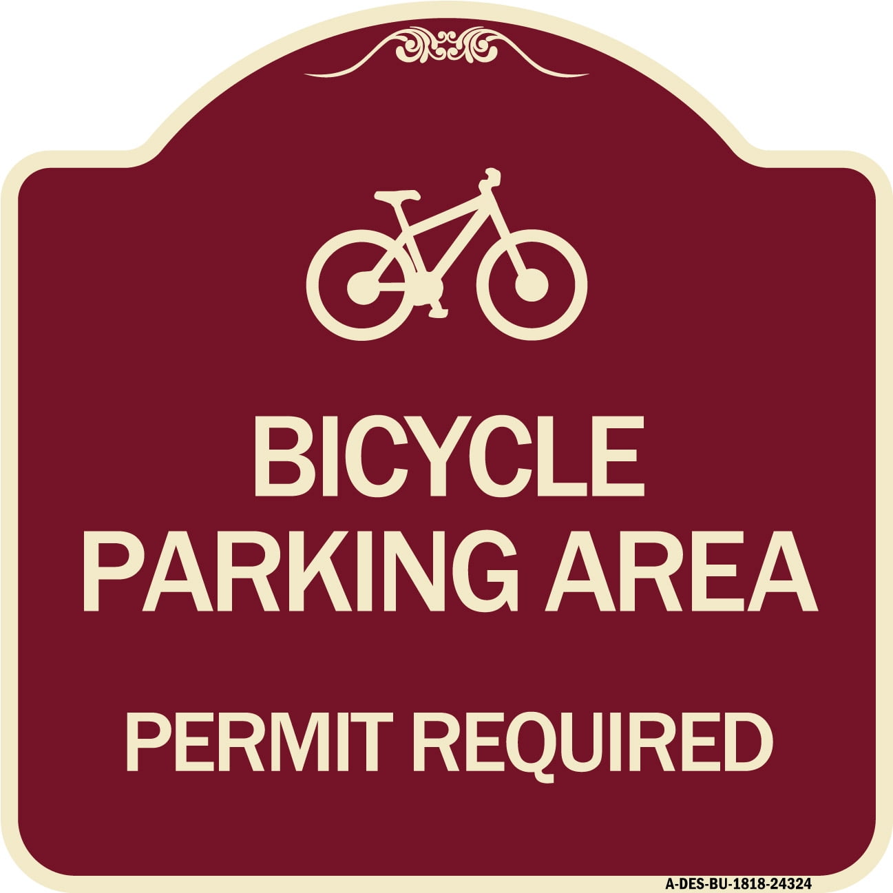 SignMission Designer Series Sign - Bicycle Parking Area - Permit ...
