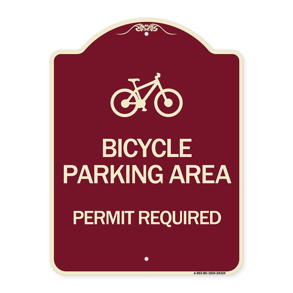 SignMission Designer Series Sign - Bicycle Parking Area - Permit ...