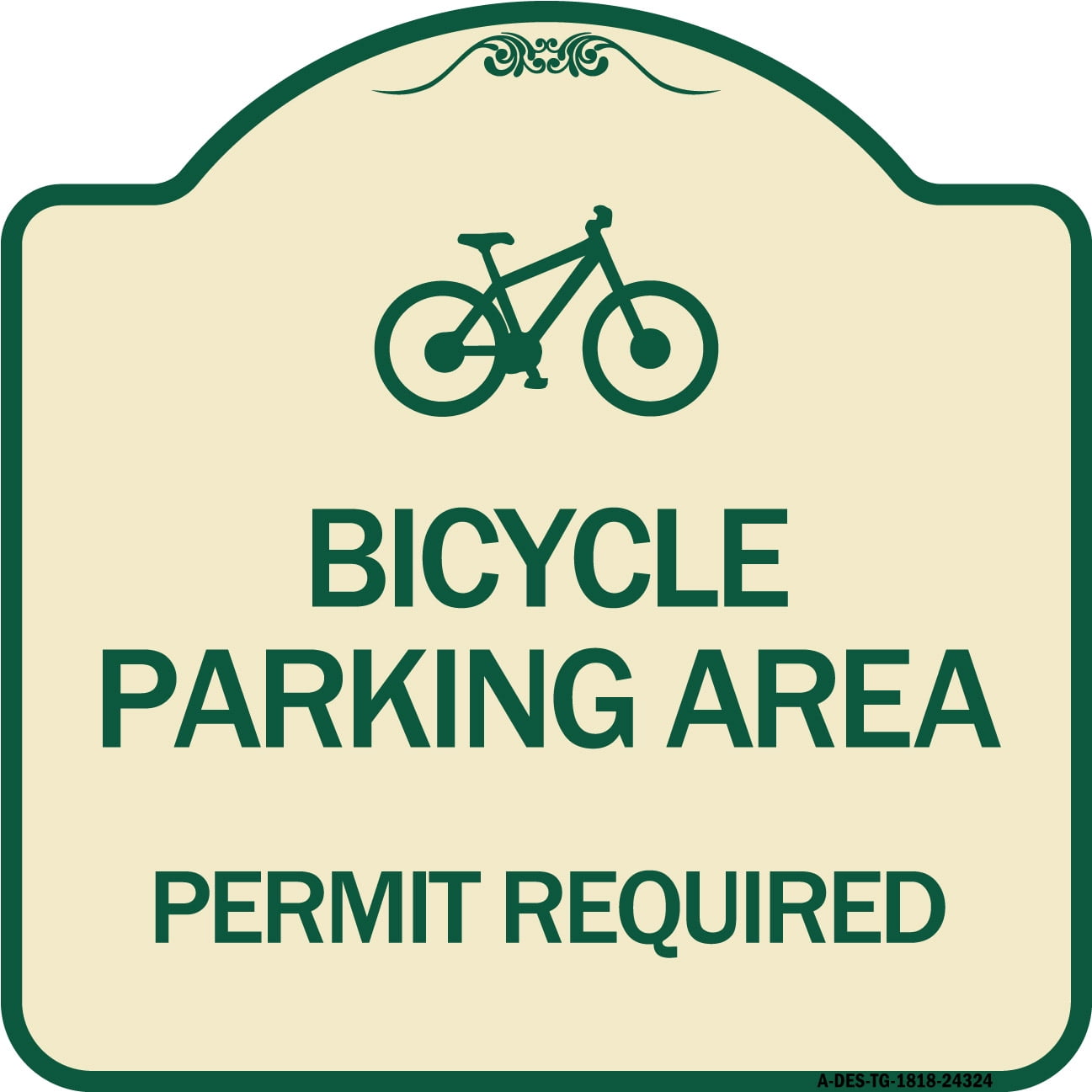 SignMission Designer Series Sign - Bicycle Parking Area - Permit ...