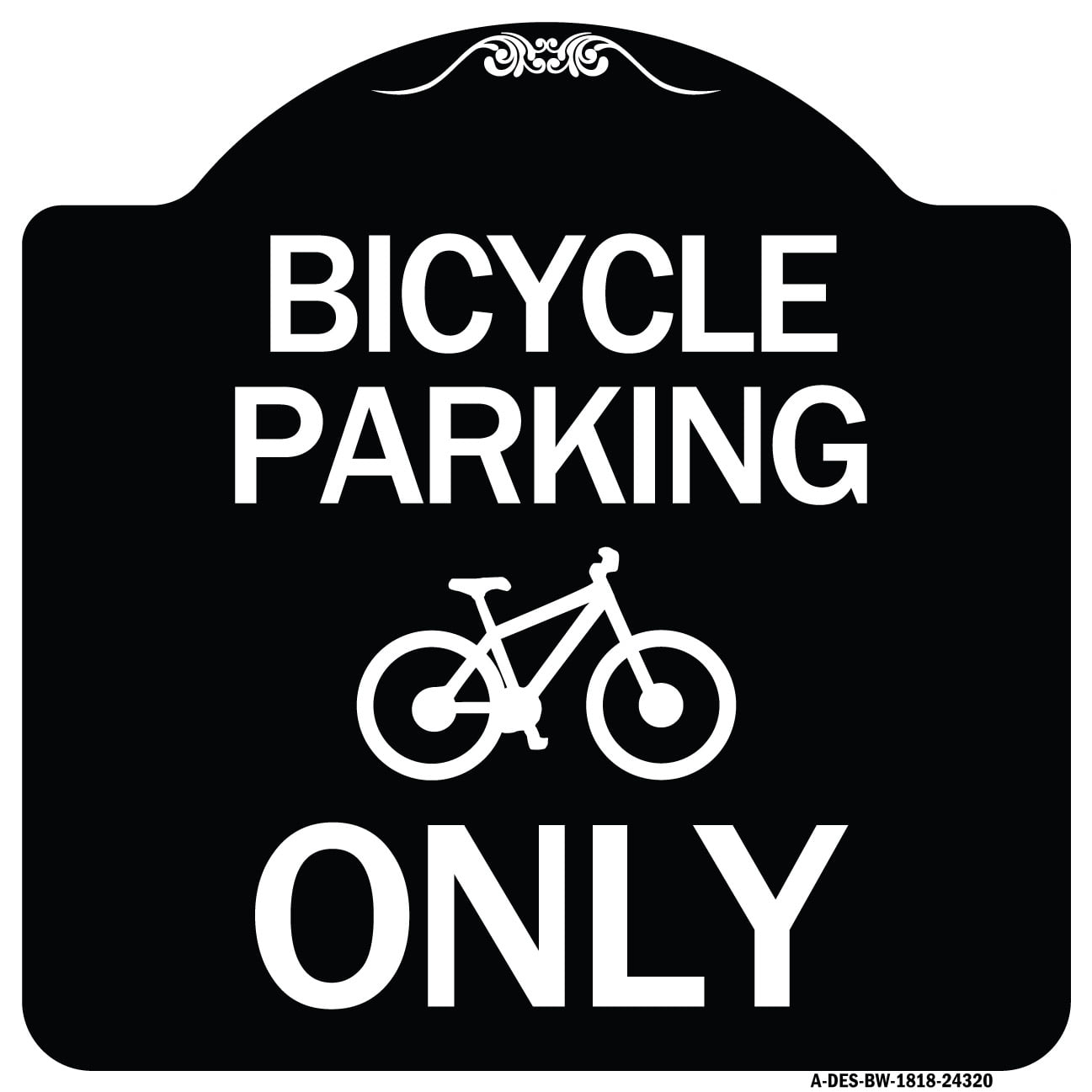 SignMission Designer Series Sign - Bicycle Parking Only (With Graphic ...