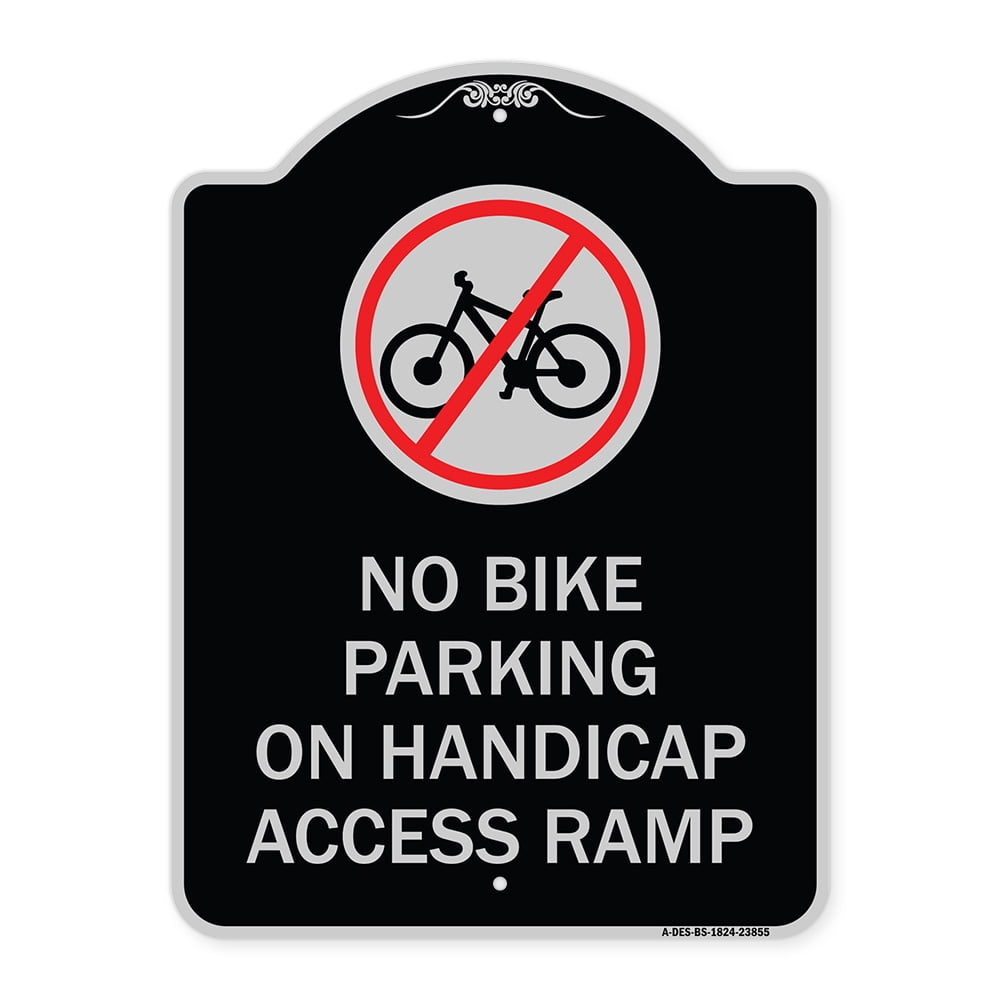 SignMission Designer Series Sign - No Bike Parking on Handicap Access ...