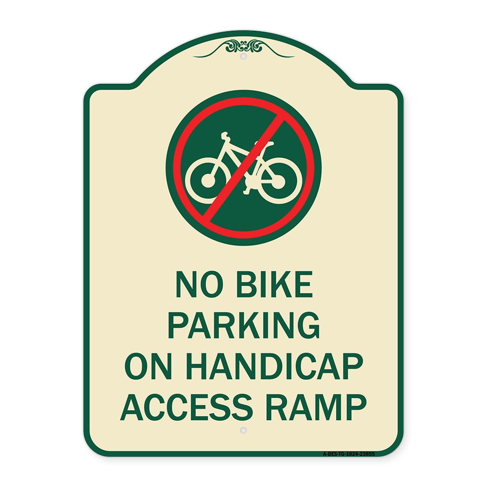 SignMission Designer Series Sign - No Bike Parking on Handicap Access ...