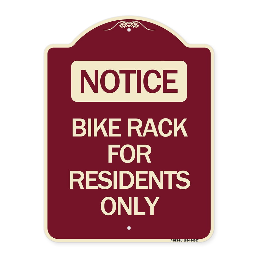 SignMission Designer Series Sign - Bike Rack for Residents Only ...