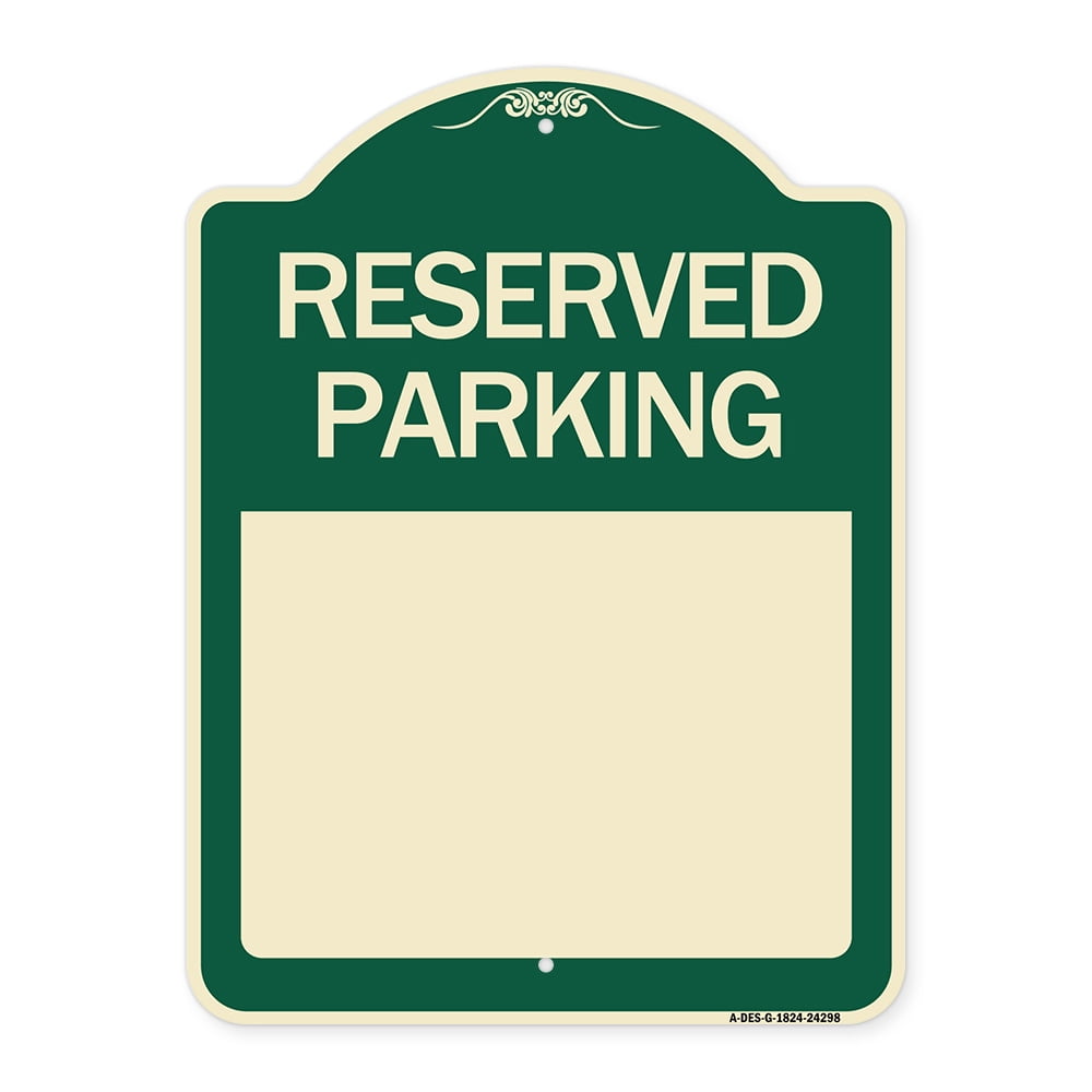 SignMission Designer Series Sign - Blank Reserved Parking | Green & Tan ...