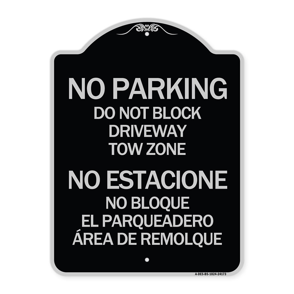 SignMission Designer Series Sign - Do Not Block Driveway Tow Zone - No ...