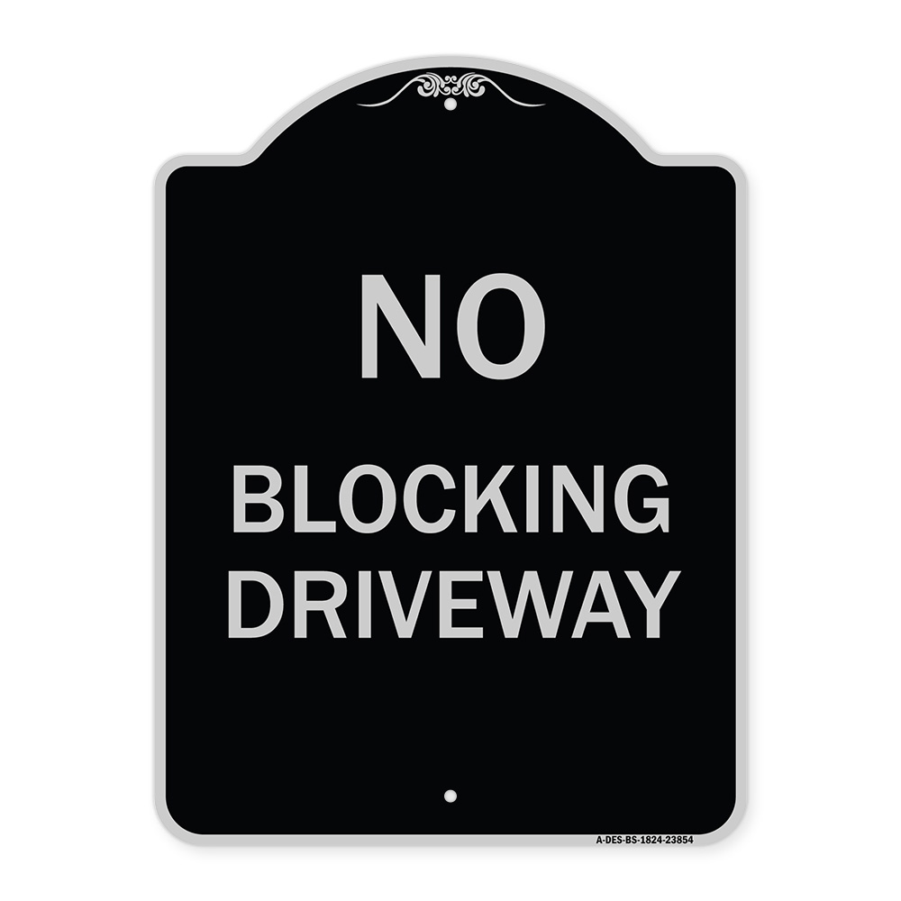 SignMission Designer Series Sign - No Blocking Driveway | Black ...