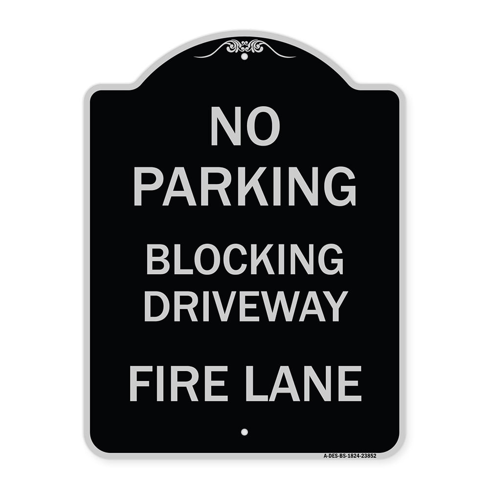 SignMission Designer Series Sign - No Blocking Driveway Fire Lane ...