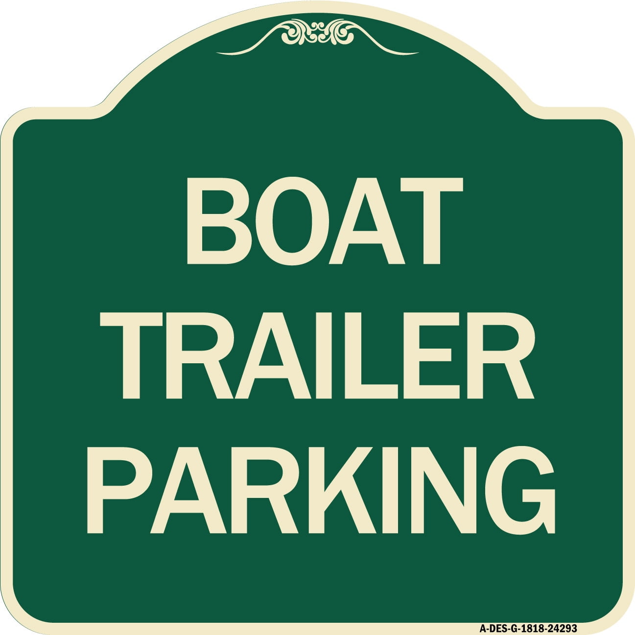 SignMission Designer Series Sign - Boat Trailer Parking | Green & Tan ...