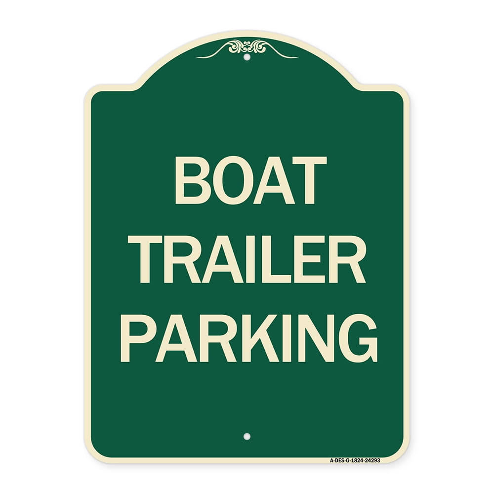 SignMission Designer Series Sign - Boat Trailer Parking | Green & Tan ...