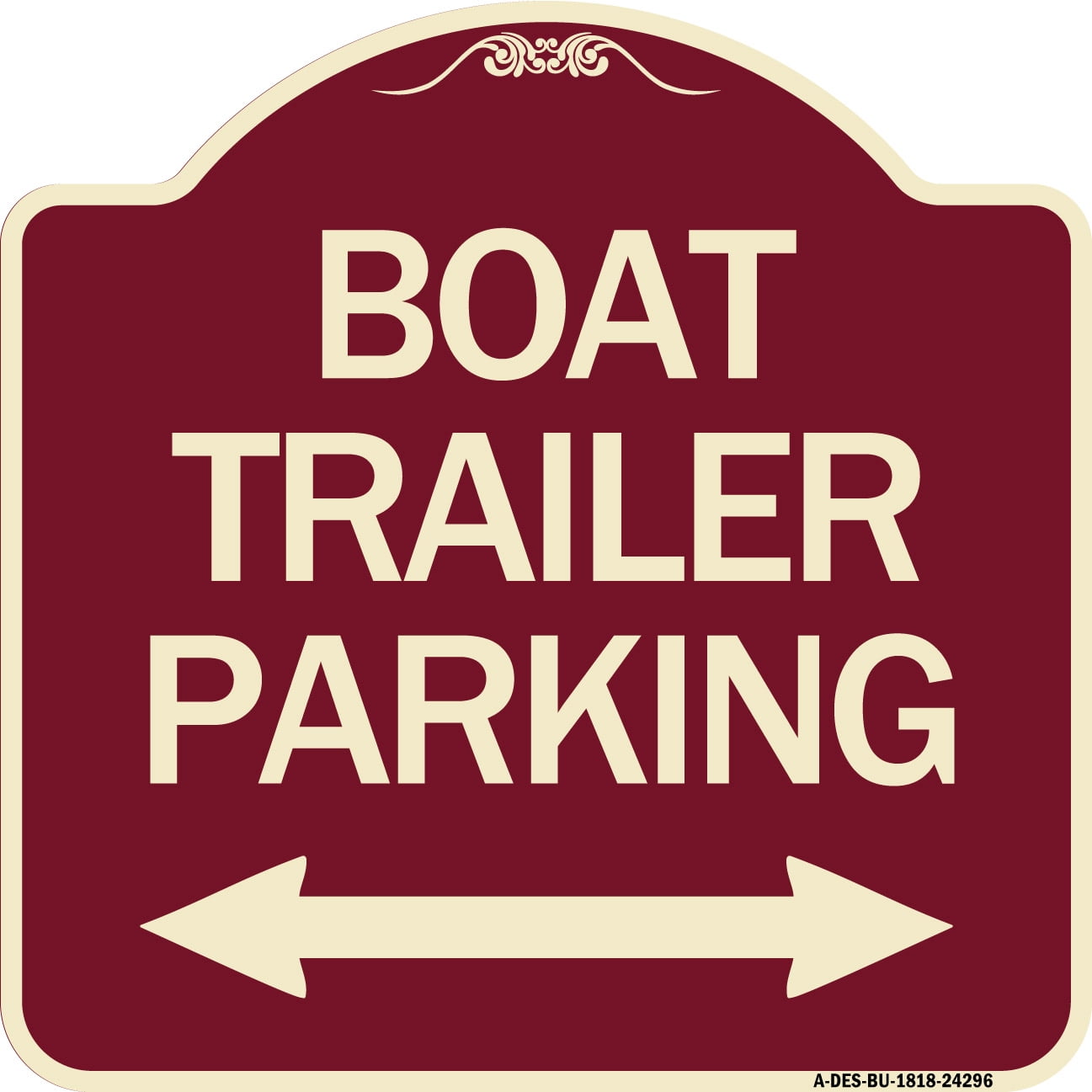 SignMission Designer Series Sign - Boat Trailer Parking (With ...