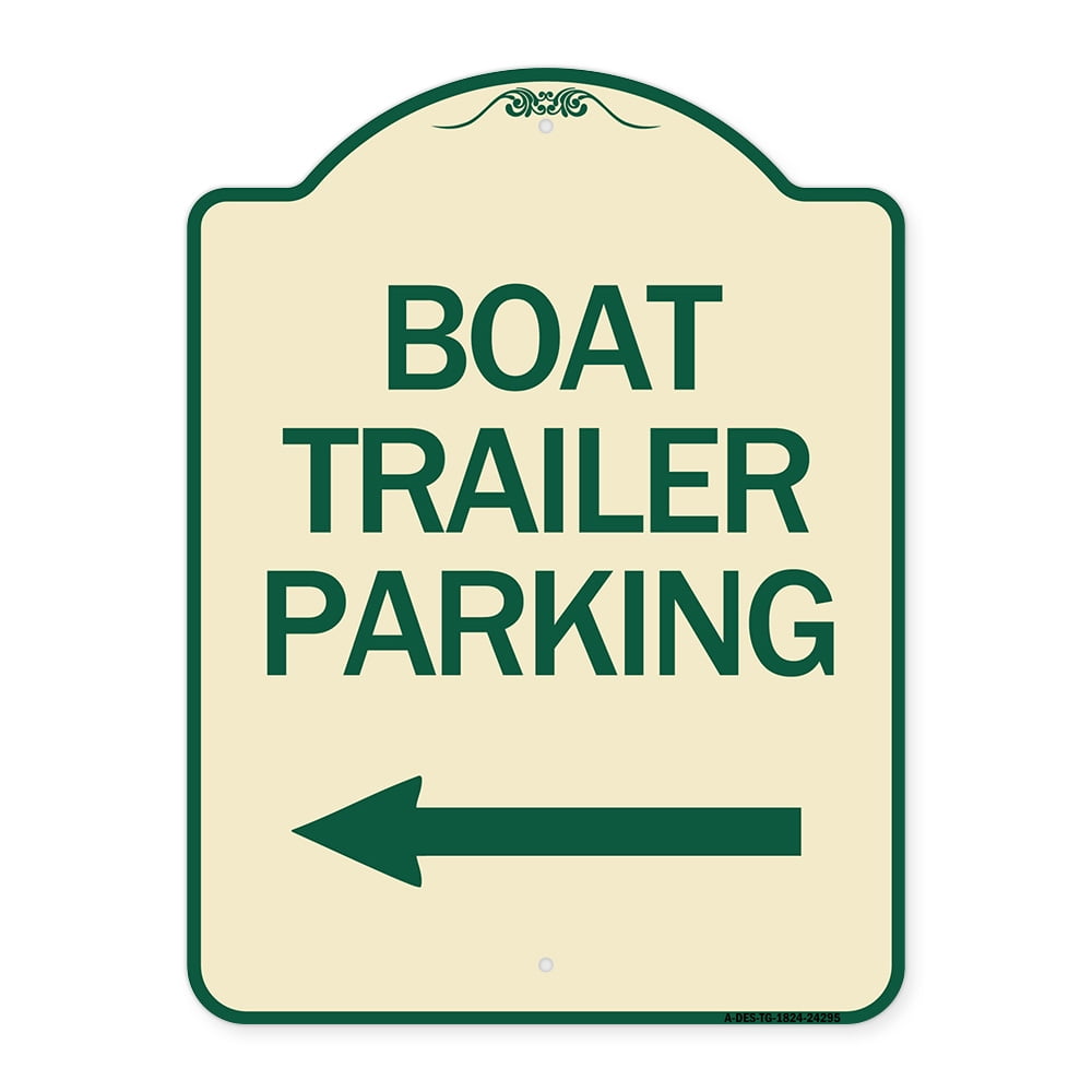 SignMission Designer Series Sign - Boat Trailer Parking (With Left ...