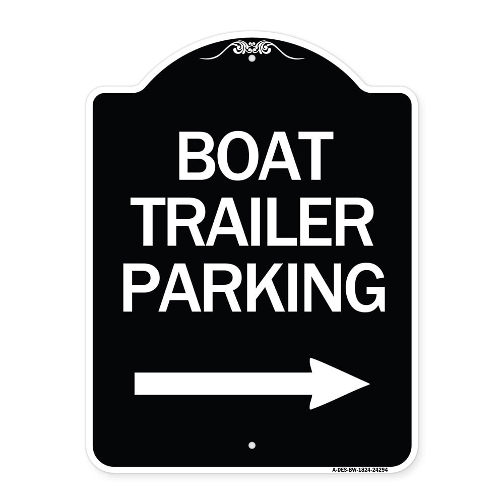 SignMission Designer Series Sign - Boat Trailer Parking (With Right ...