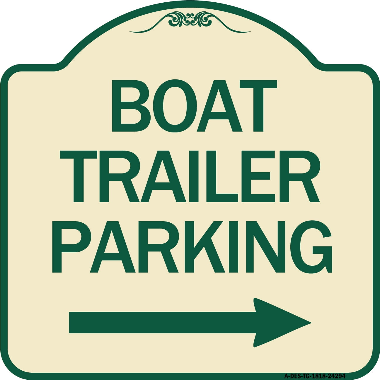 SignMission Designer Series Sign - Boat Trailer Parking (With Right ...