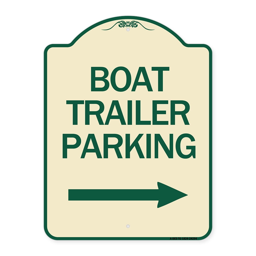 SignMission Designer Series Sign - Boat Trailer Parking (With Right ...