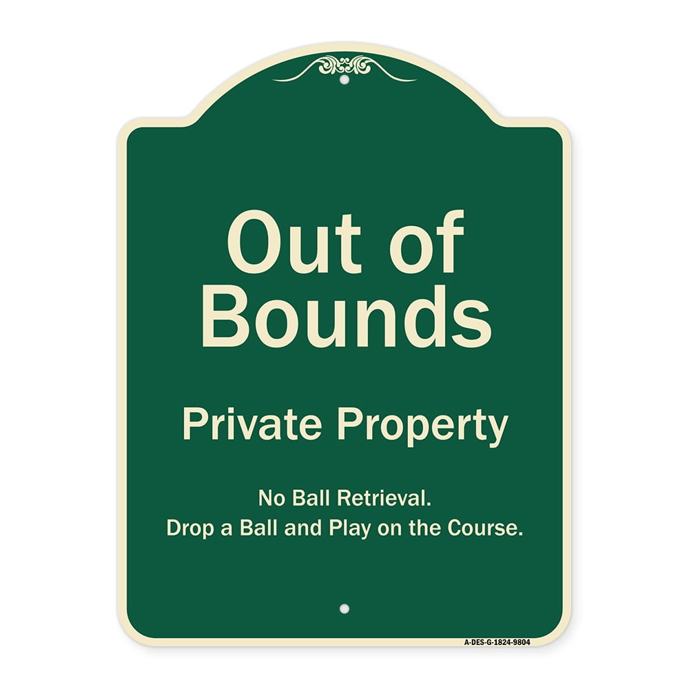 SignMission Designer Series Sign - Out Of Bounds | Green 18" x 24 ...
