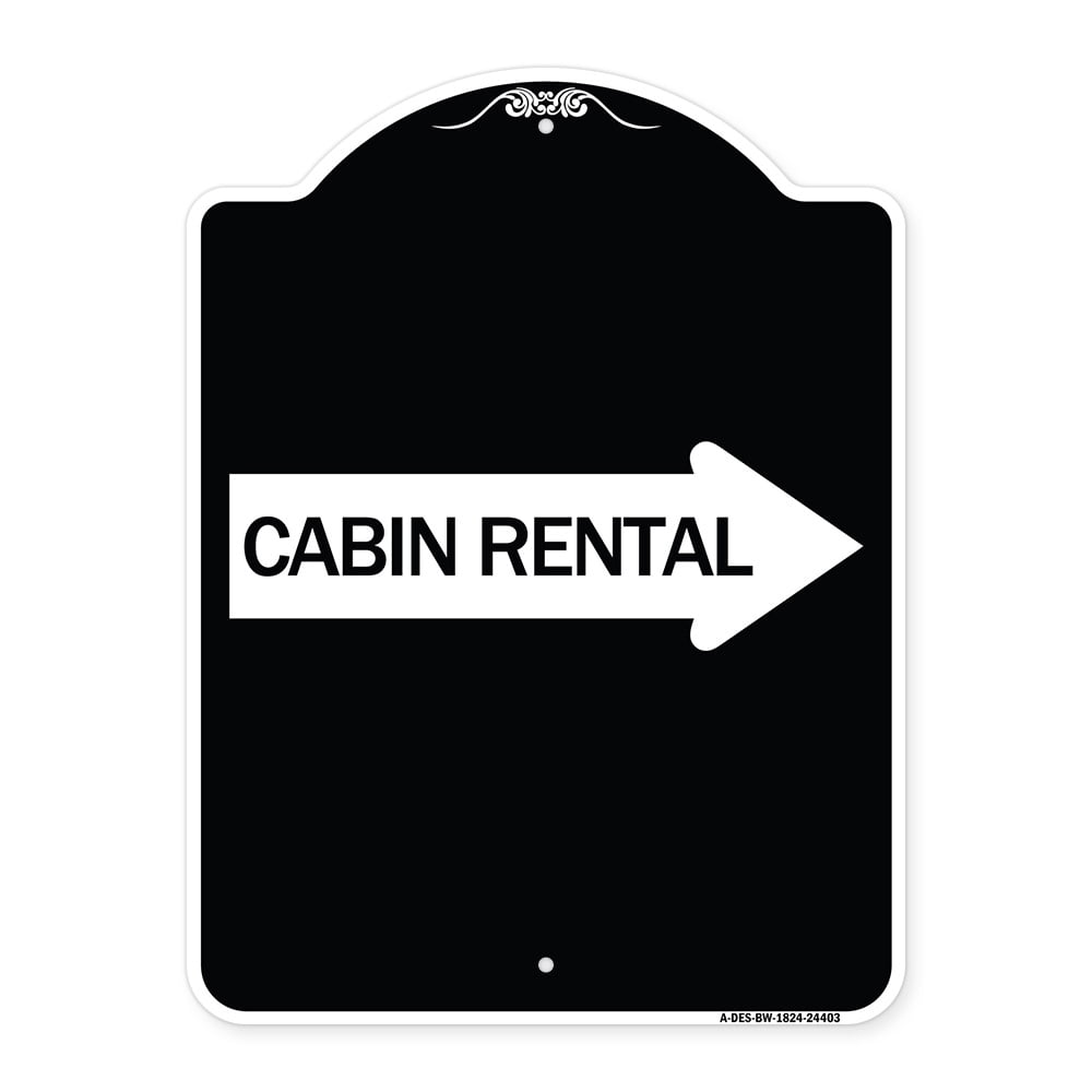 SignMission Designer Series Sign - Cabin Rental (With Right Arrow ...